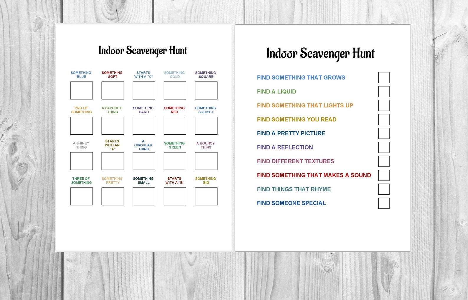 Kids Indoor Scavenger Hunt Home Activity Educational Fun | Etsy
