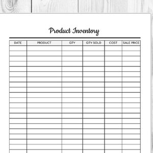 Product Inventory Printable PDF Product Tracker Etsy Products Instant ...