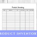Product Inventory Printable PDF Product Tracker Etsy Products Instant ...