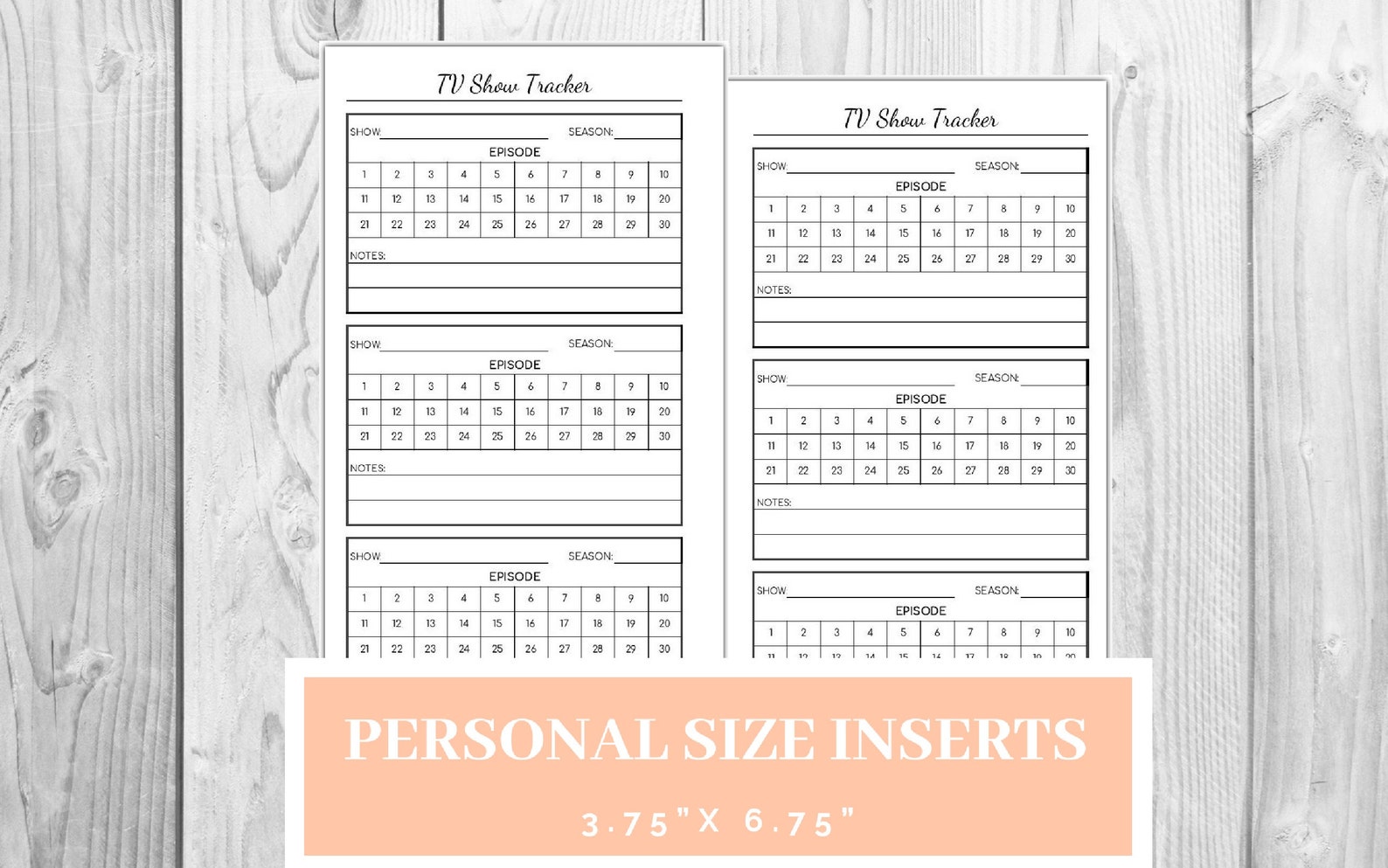 Personal Size Tv Show Planner Printable Episode Tracker | Etsy
