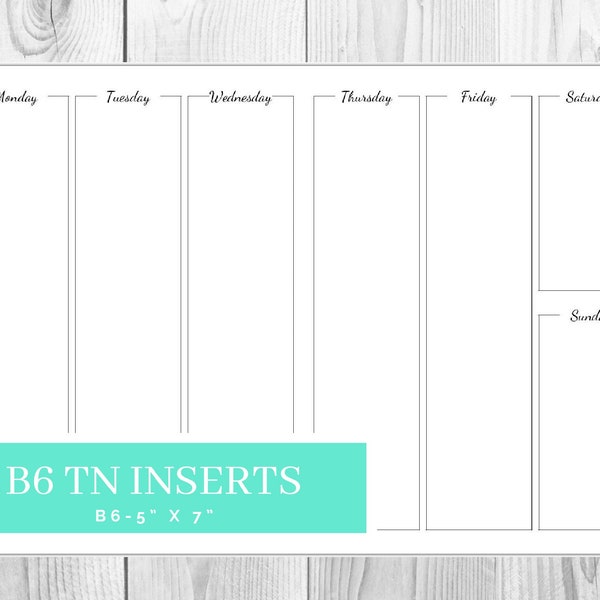 Printable Tn Inserts - Etsy