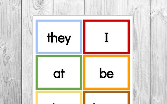 First 100 Words Flash Cards Printable Preschool Learning | Etsy