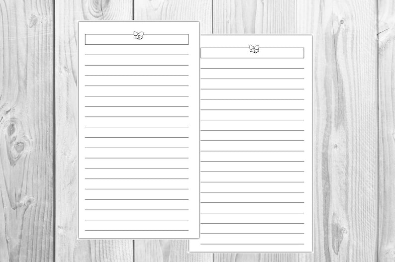 Personal Size Bow Notes Printable Lined Notes-3.75 X 6.75 - Etsy