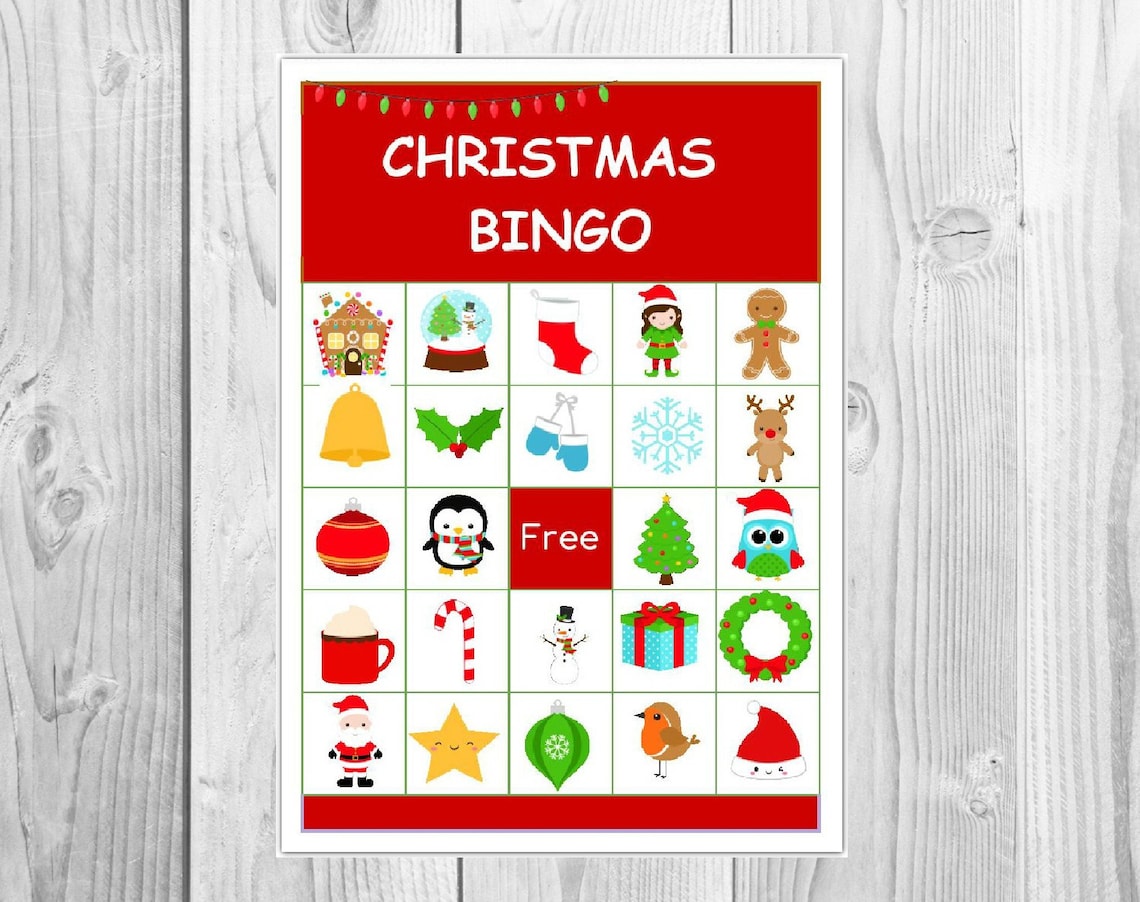Christmas Bingo Printable Kids Games Party Games - Etsy