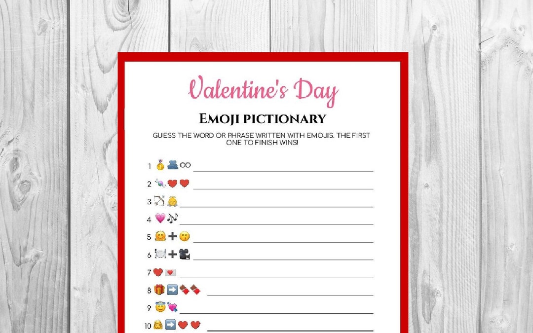 Valentine's Day Emoji Pictionary Kid Games Family Games Indoor Games ...
