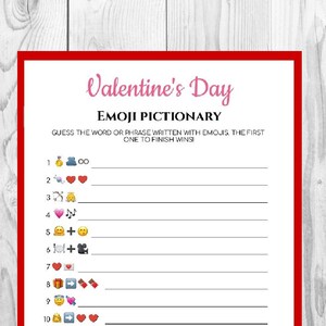 Valentine's Day Emoji Pictionary Kid Games Family Games Indoor Games ...