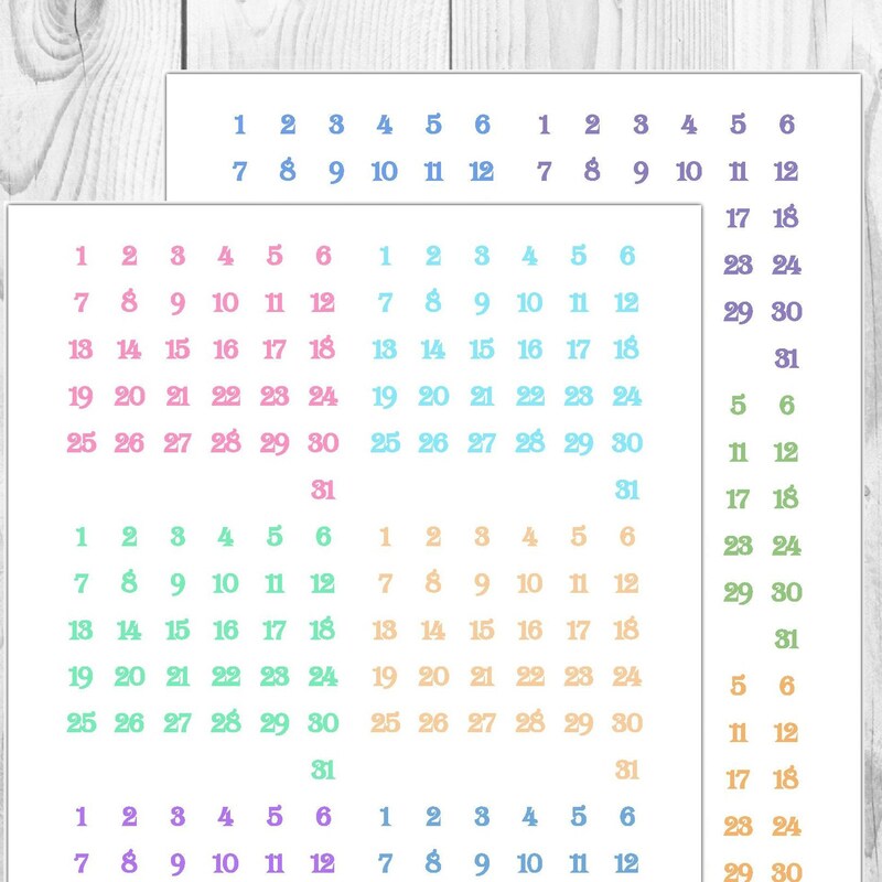 Calendar Numbers - Etsy