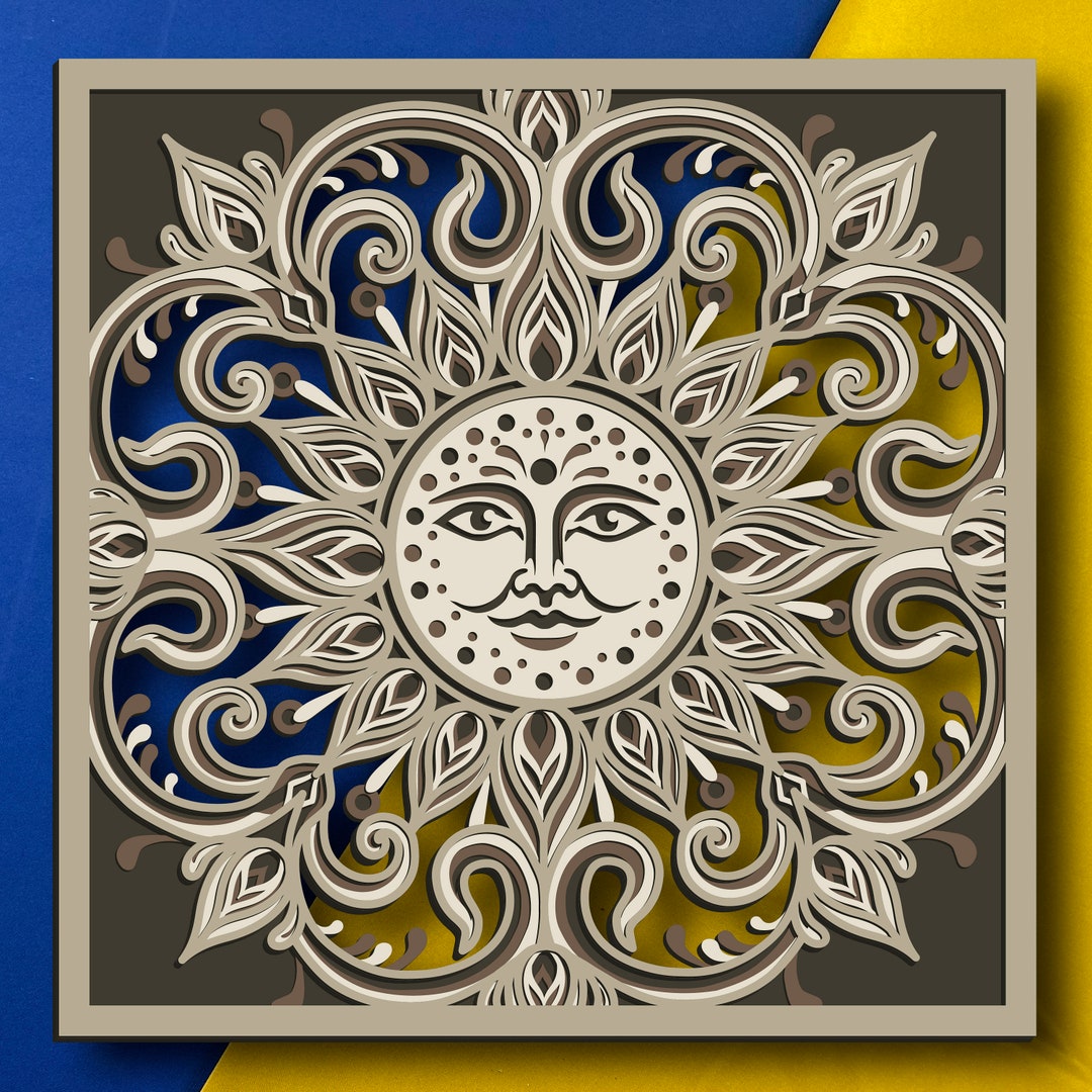 Sun Multilayer/ Sun SVG/ 3D Decor/ CNC File/ Sun Svg Files for Cricut ...