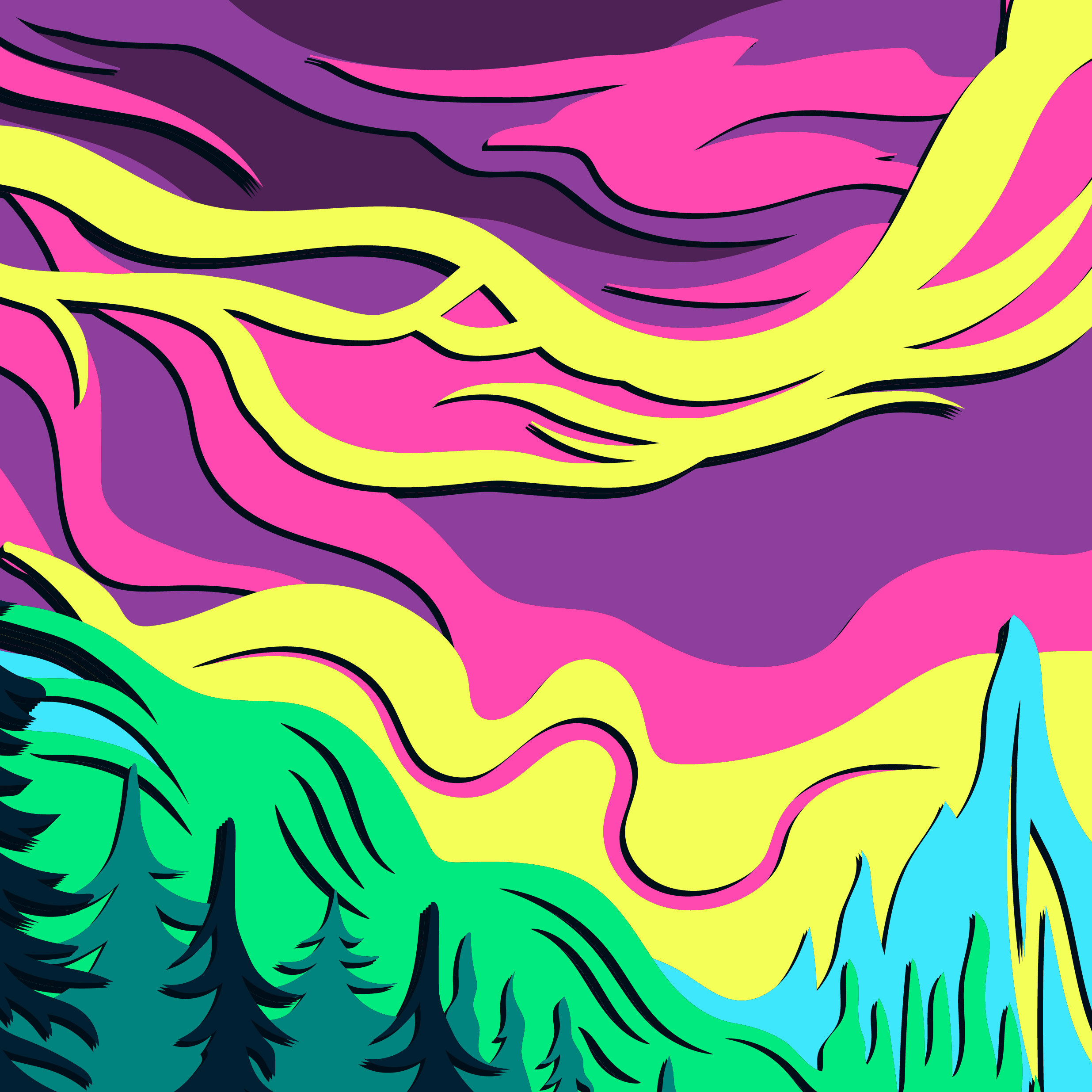 Northern Lights Multilayer. SVG. 3D Decor. CNC . Cricut Construction ...