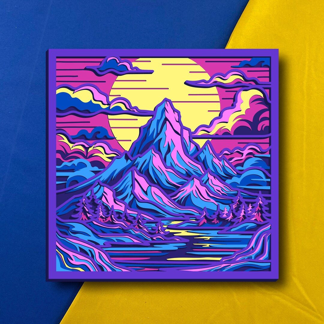 Nature Multilayer/ Nature SVG/ 3D Decor/ CNC File/ Mountain Svg Files ...