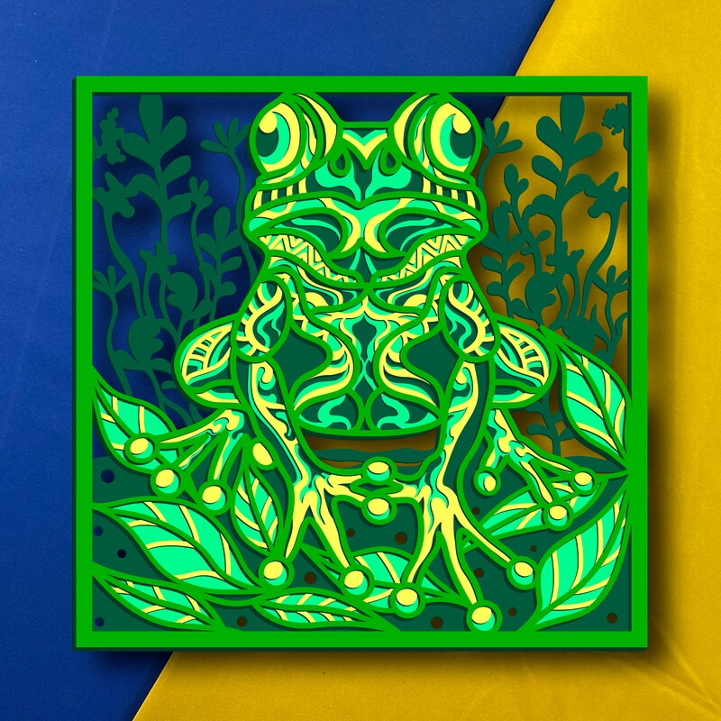 Frog Paper Cut - Etsy