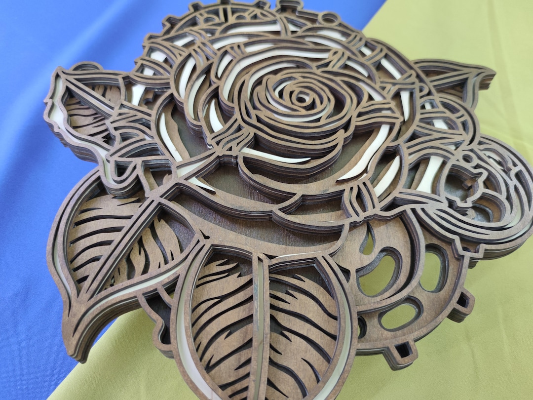 Rose Multilayer. SVG. 3D Decor. CNC . Cricut Construction. Layered ...
