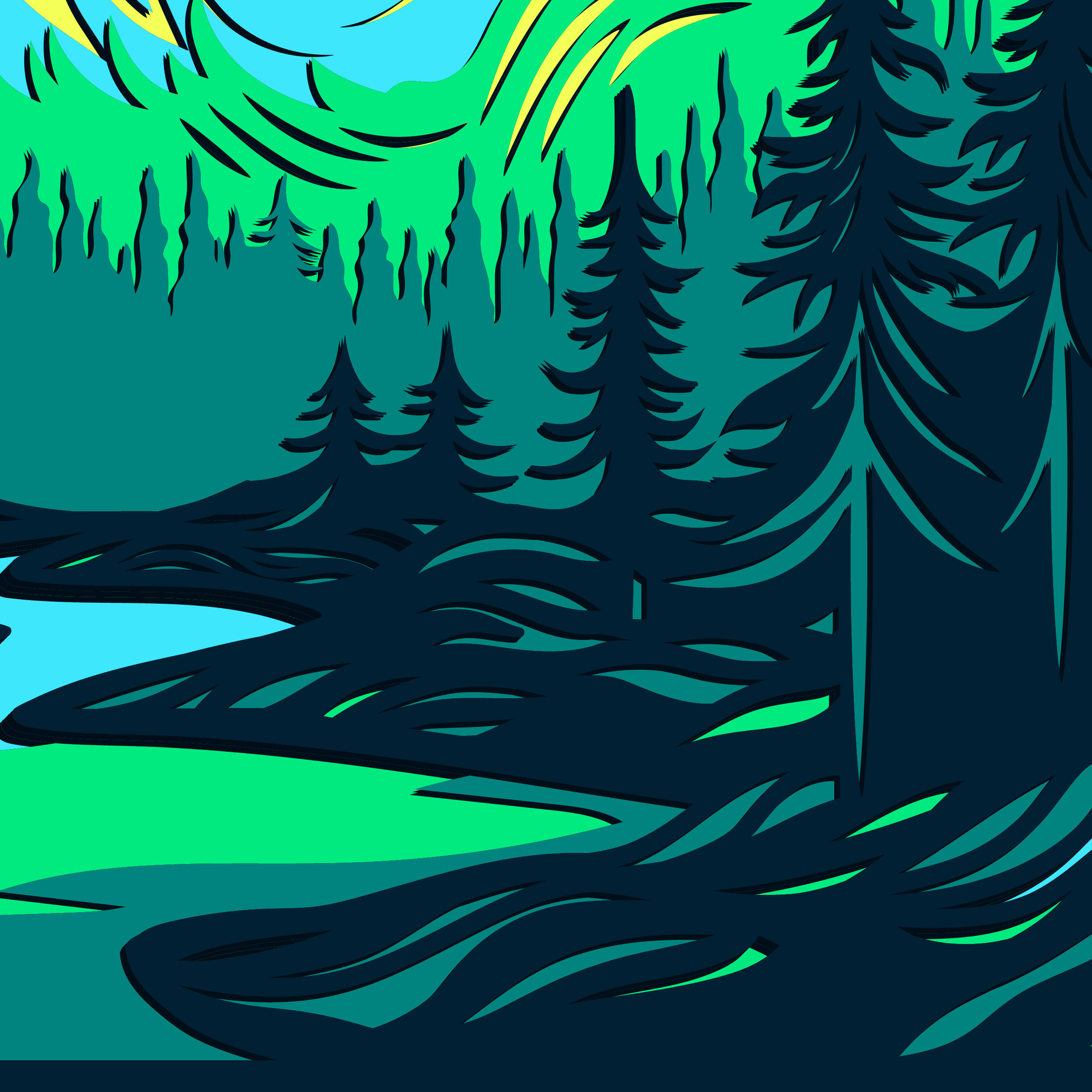 Northern Lights Multilayer. SVG. 3D Decor. CNC . Cricut Construction ...