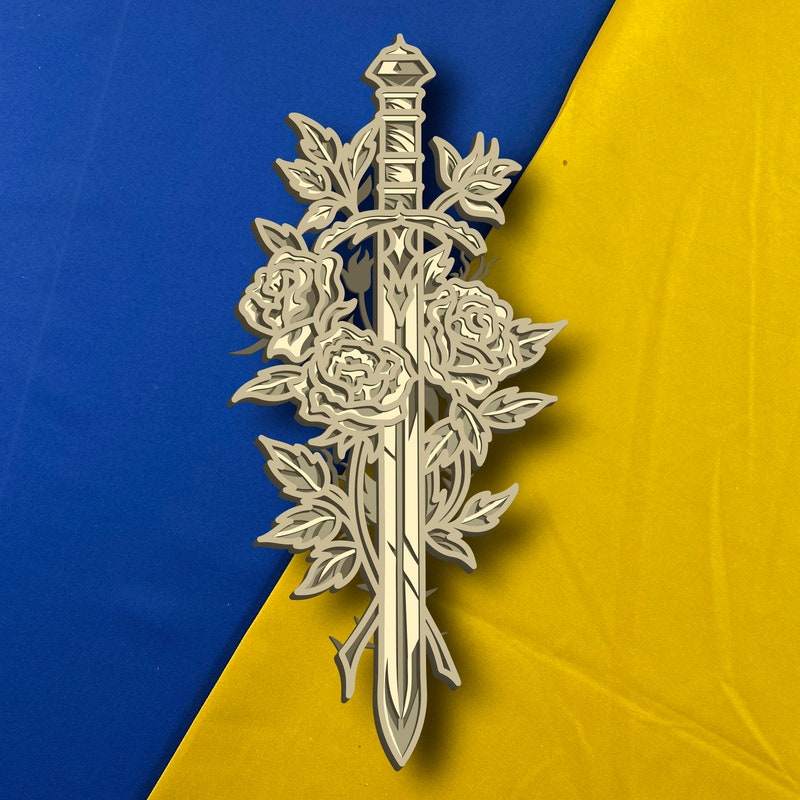 Rose and Sword Svg File - Etsy