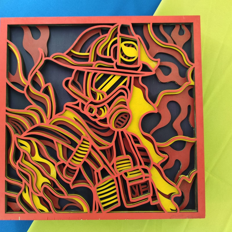 Firefighter Laser Svg - Etsy