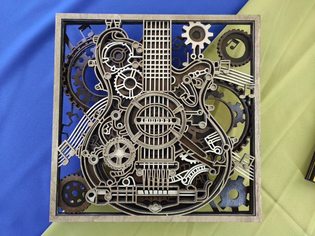 Guitar Multilayer/ Guitar SVG/ 3D Decor/ CNC File/ Guitar Svg Files for ...
