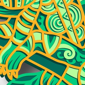 Chameleon Multilayer/ Chameleon SVG/ 3D Decor/ CNC File/ Chameleon Svg ...