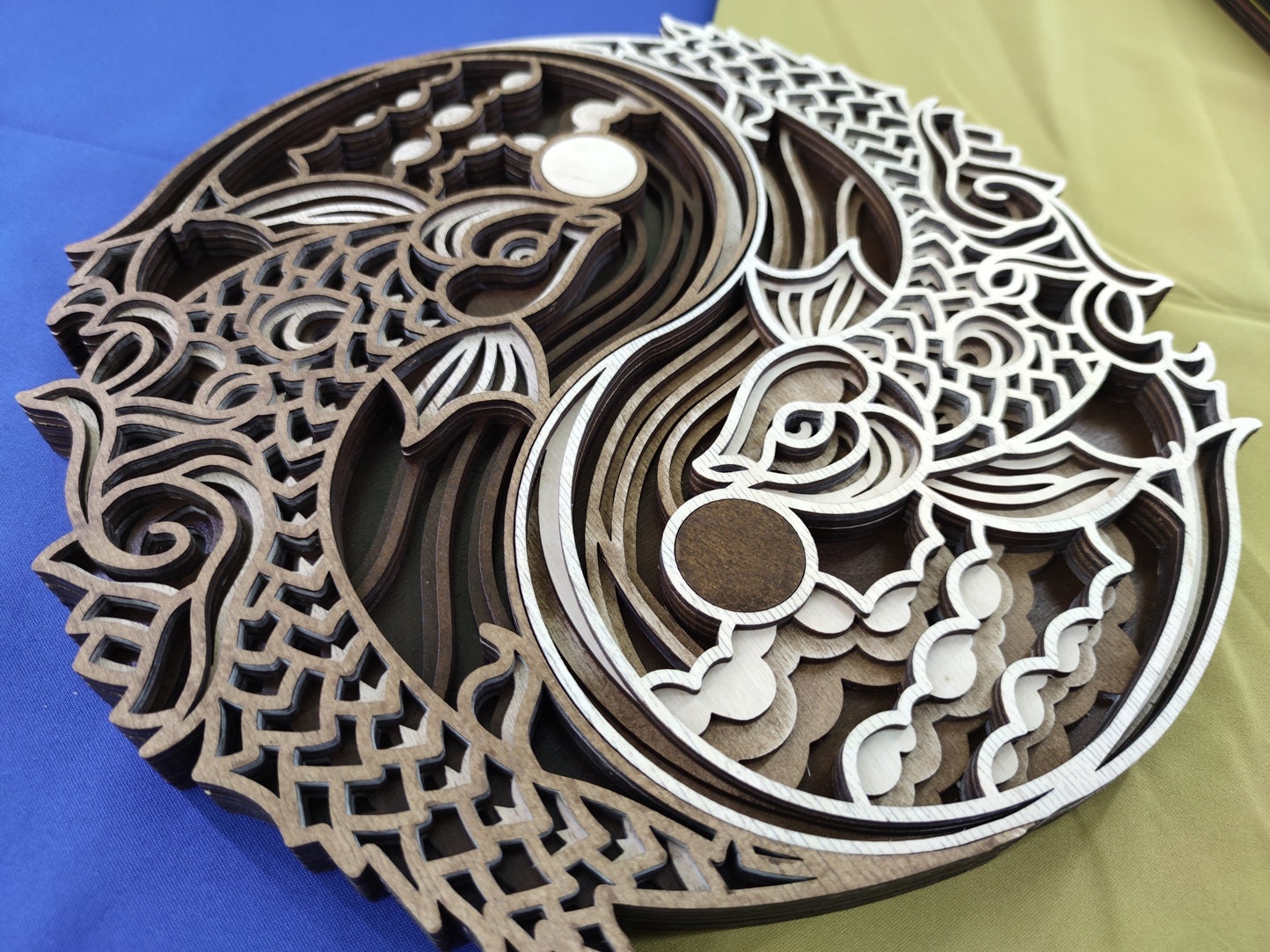 Fish Yin Yang Multilayer. SVG. 3D Decor. CNC . Cricut Construction ...