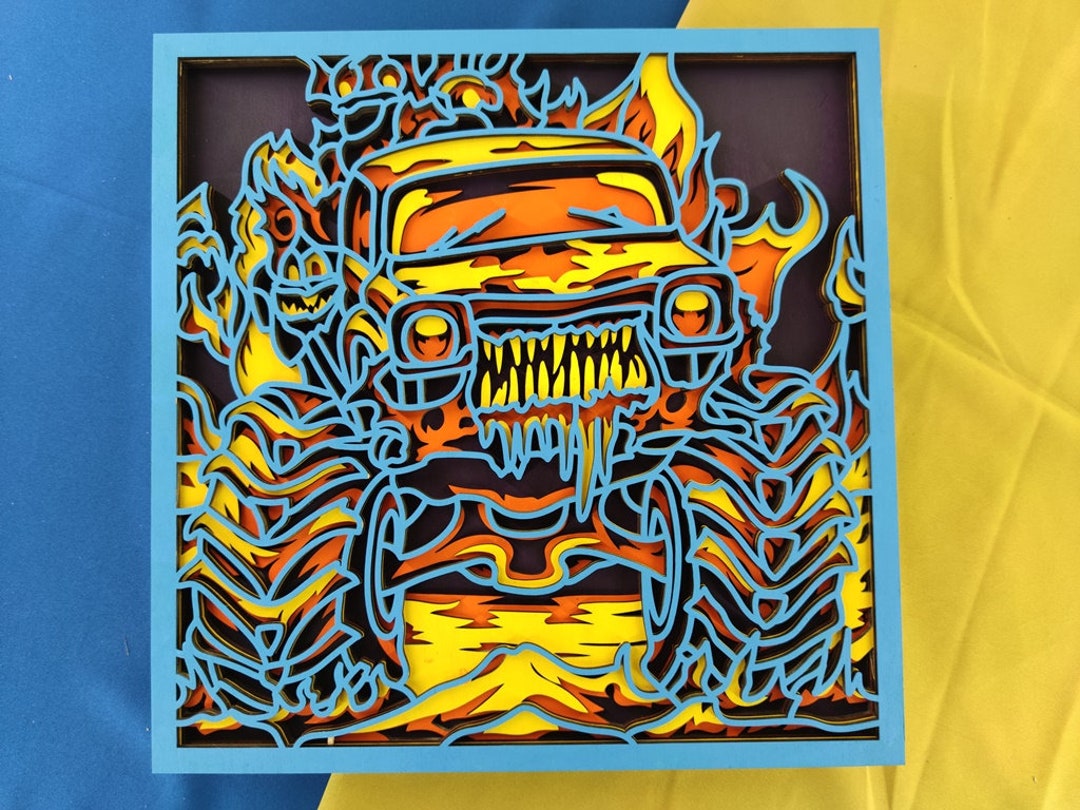 Monster Truck Multilayer. SVG. 3D Decor. CNC . Cricut Construction ...