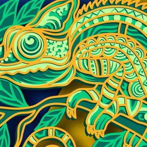 Chameleon Multilayer/ Chameleon SVG/ 3D Decor/ CNC File/ Chameleon Svg ...