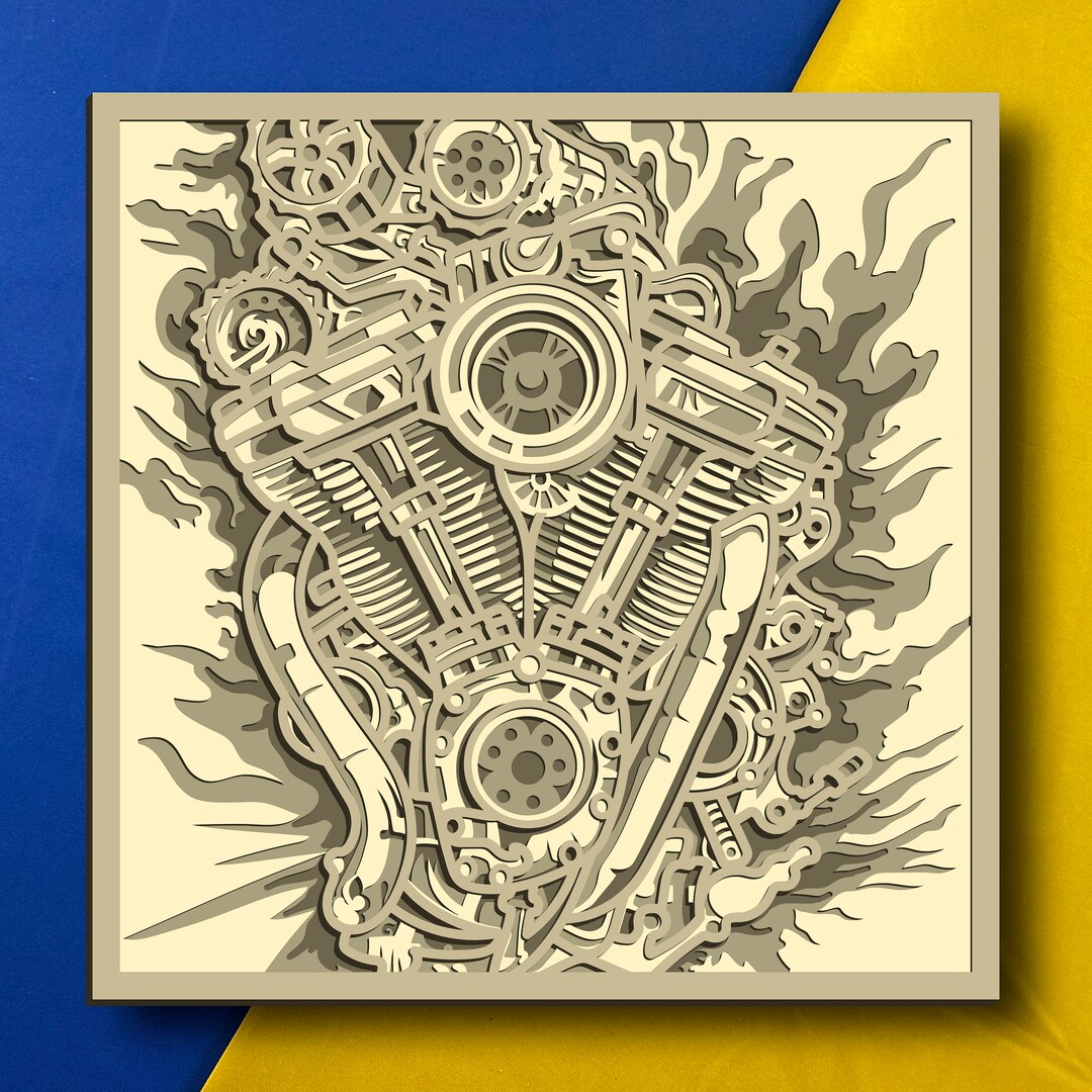 Motor Multilayer/ Motor SVG/ 3D Decor/ CNC File/ Motor Svg Files for ...