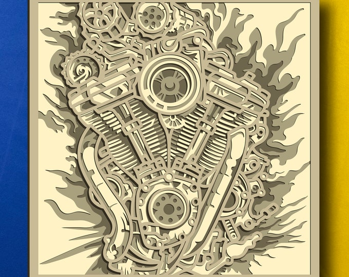 Motor Multilayer/ Motor SVG/ 3D Decor/ CNC File/ Motor Svg Files for ...