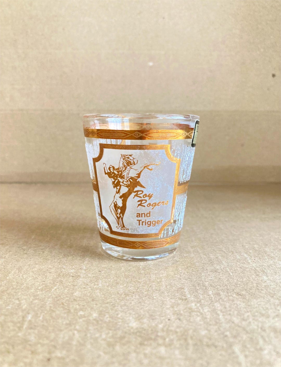 Vintage Roy Rogers & Trigger Shot Glass: 22k Gold Trim, Culver USA - Etsy