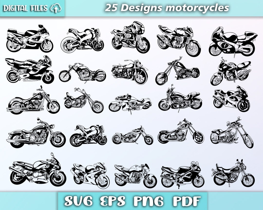 Motorcycles Bundle Svg/ Motorcycle Svg/ Motorcycles Silhouette/ Vector ...