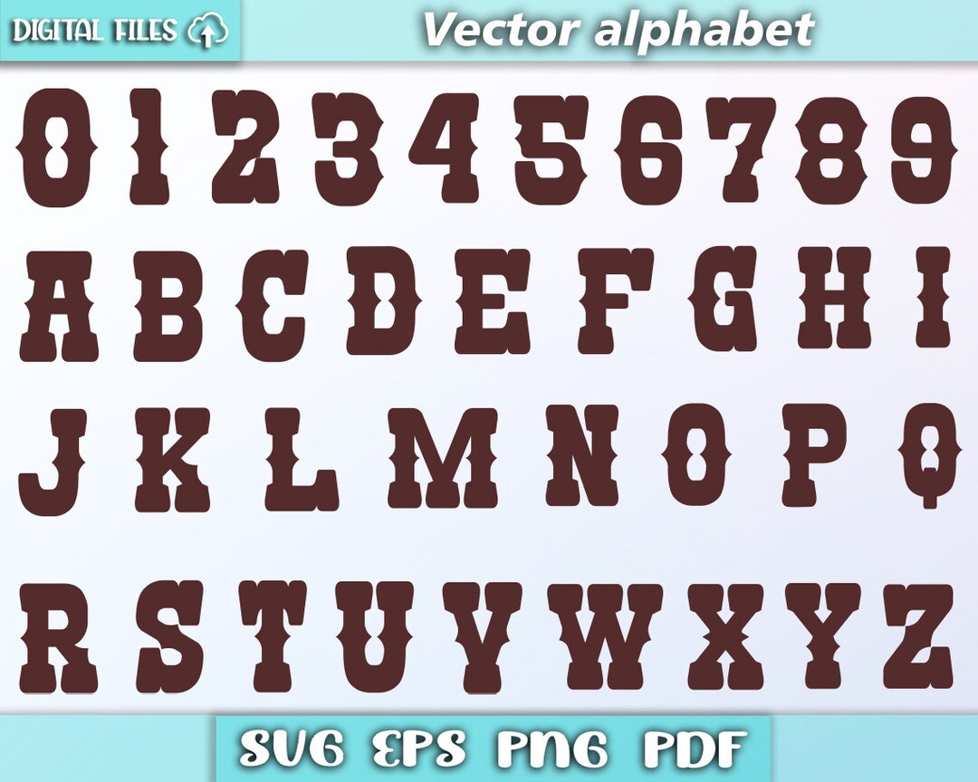 Western Alphabet Svg/ Cowboy Font Svg/ Western Font Vector/ Western ...