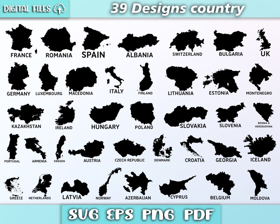 Countries Svg/ World Countries Vector/ European Countries Svg/ World ...