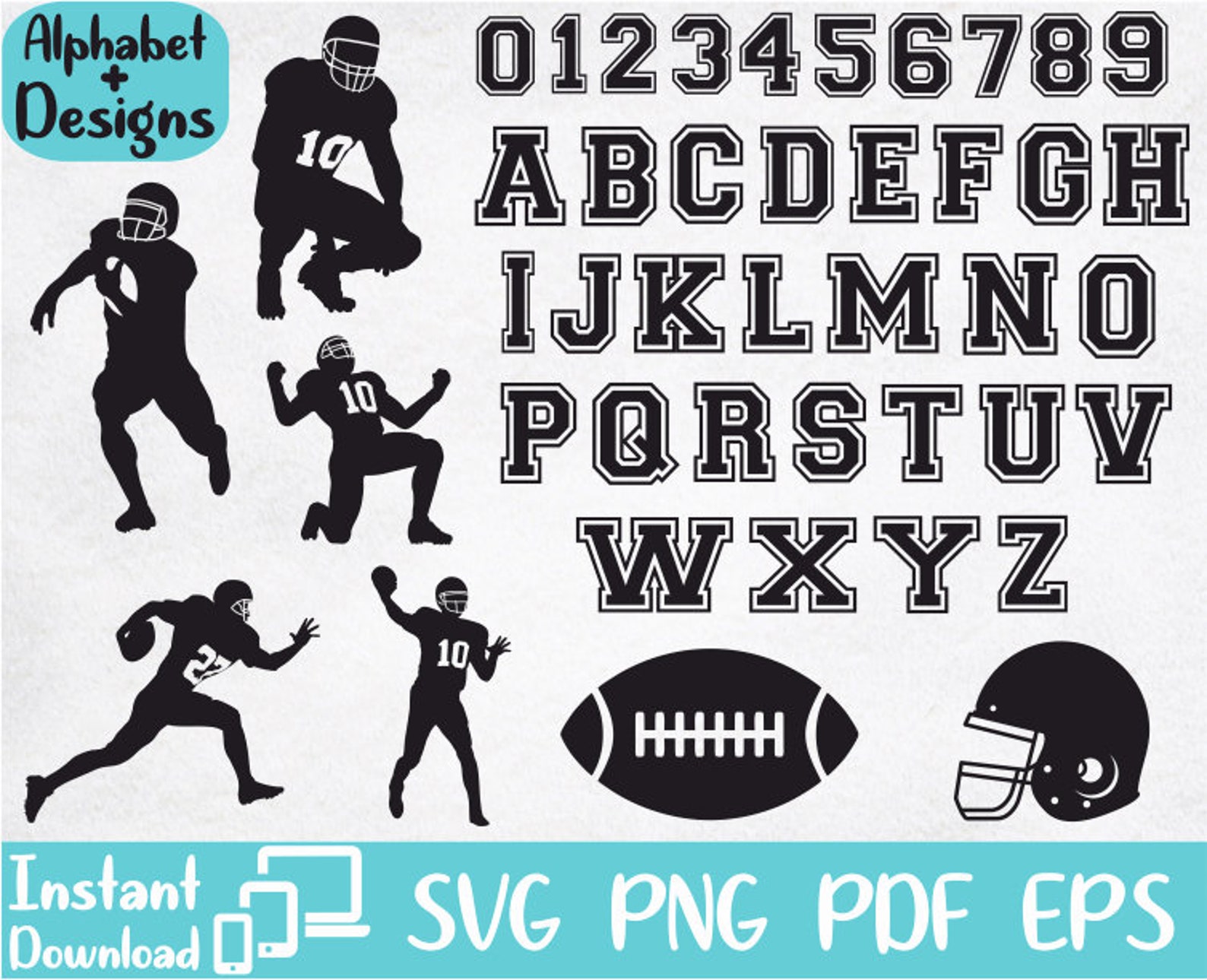 Football Alphabet Svg Football Font Svg American Football | Etsy