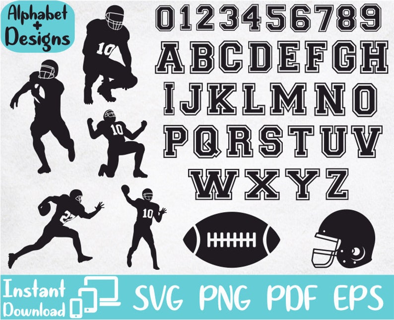 Football Alphabet Svg Football Font Svg American Football | Etsy