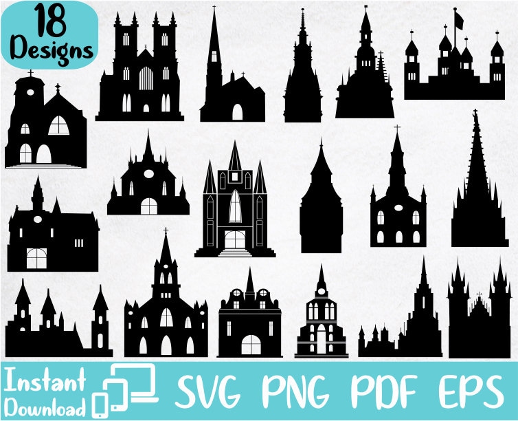 Church SVG Bundle Church Vector Church Silhouette Church - Etsy