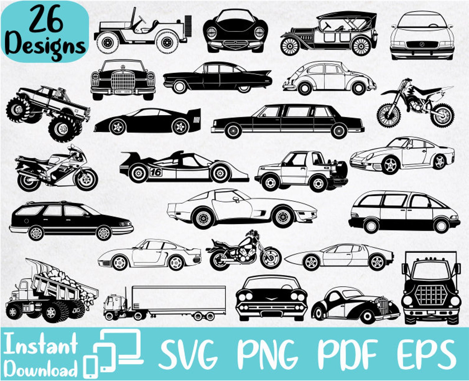 Car Svg Bundle Cars Svg Car Silhouette Vector Cars Svg - Etsy