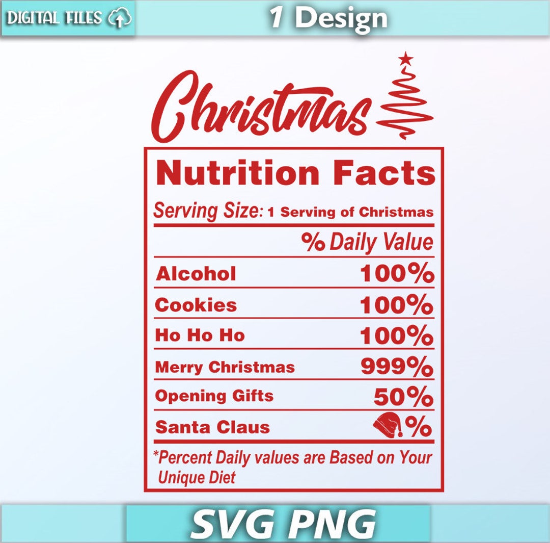 Nutrition Facts Christmas Svg/ Merry Christmas Svg/ Nutrition Facts ...