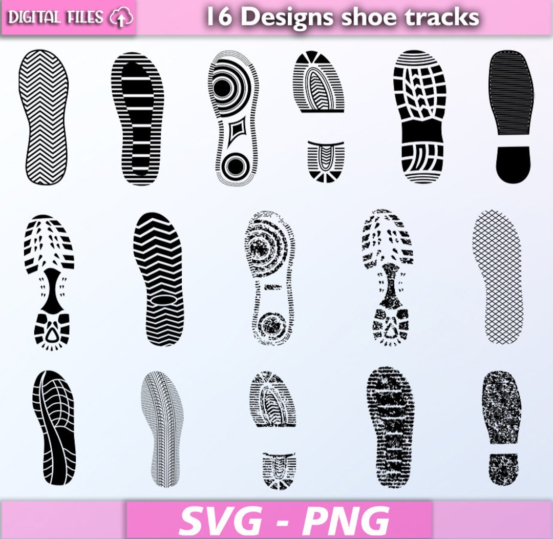 Shoe Tracks Svg/ Shoe Print Vector/ Footsteps Svg/ Shoe Print Clipart ...
