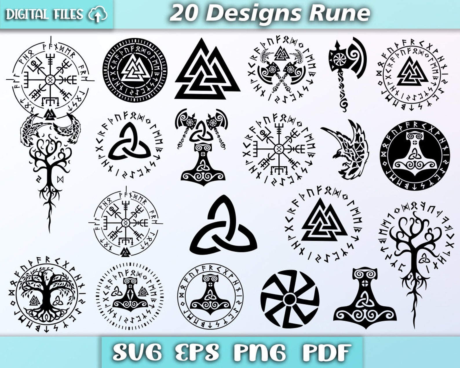 Viking Symbols/ Circle Rune/ Valknut Svg/ Scandinavian Rune/ Nordic Svg ...