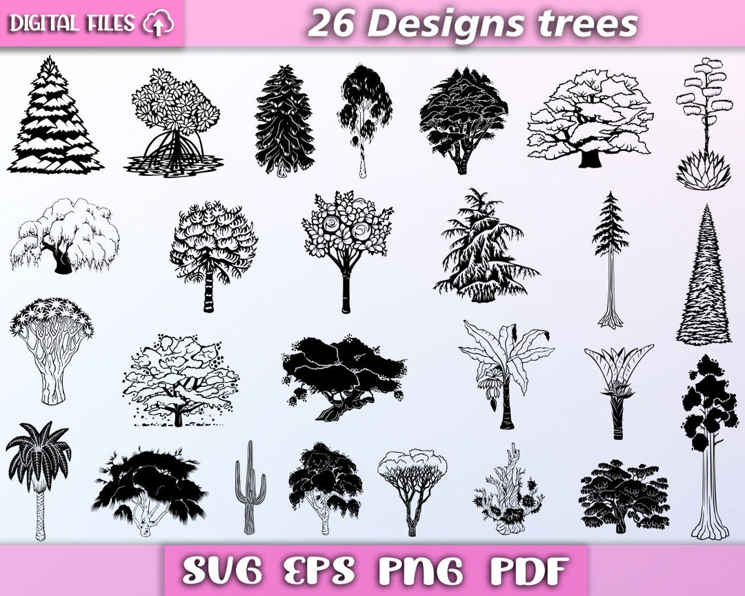 Trees Bundle Svg/ Tree Svg/ Forest Svg/ Tree Clipart/ Vector Tree/ Svg ...