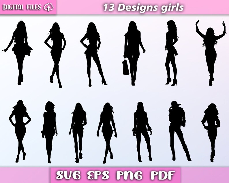 Woman Silhouette Svg/ Woman Model Svg/ Girl Model/ Woman - Etsy UK