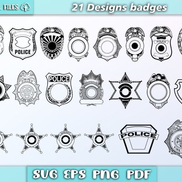 Police Badge Svg - Etsy