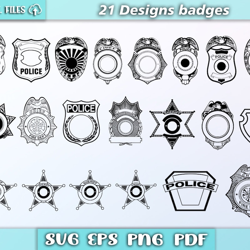 Police Badge Svg - Etsy