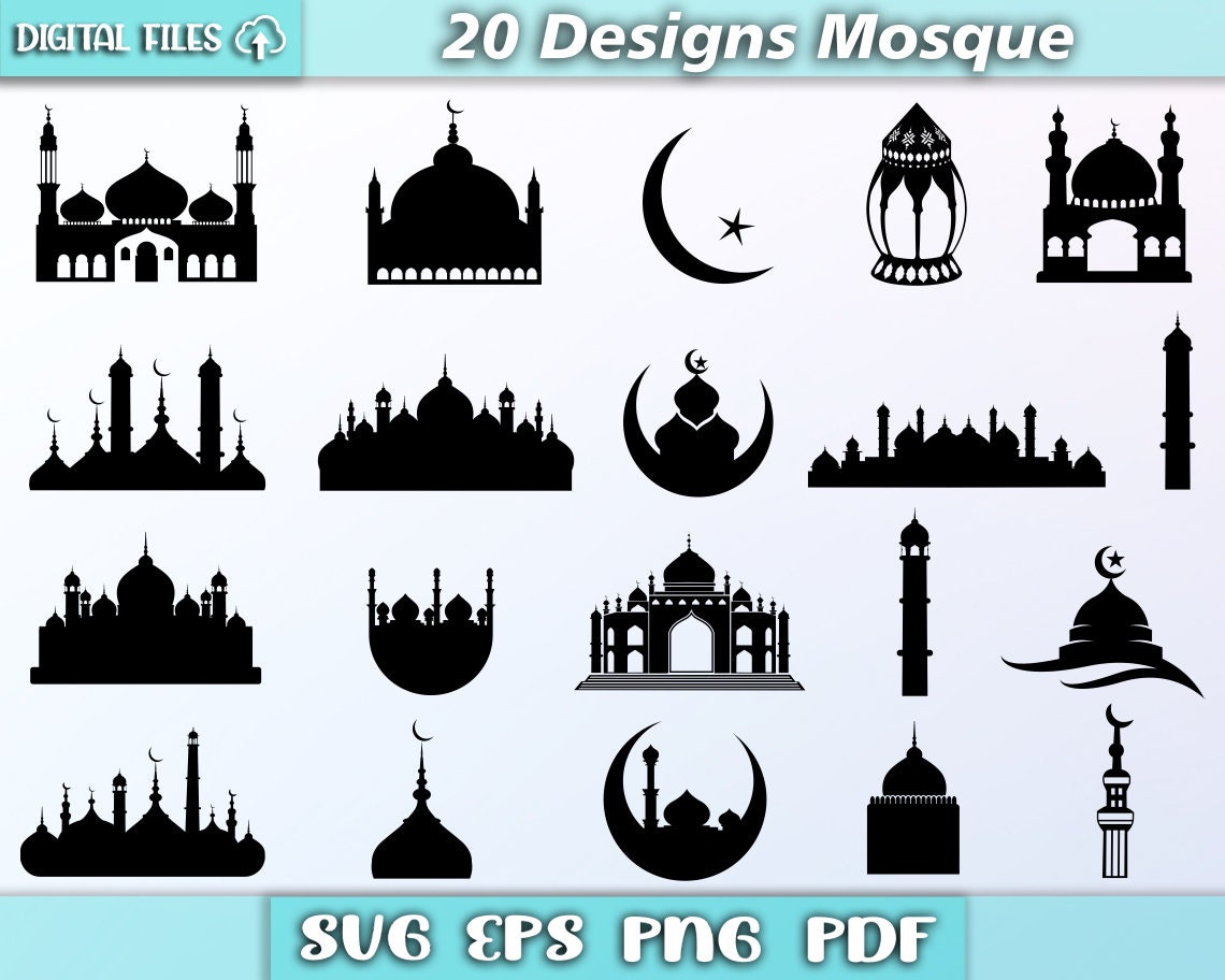 Islamic Mosque Svg/ Islamic Svg/ Mosque Silhouette/ Vector Mosque/ Eps ...