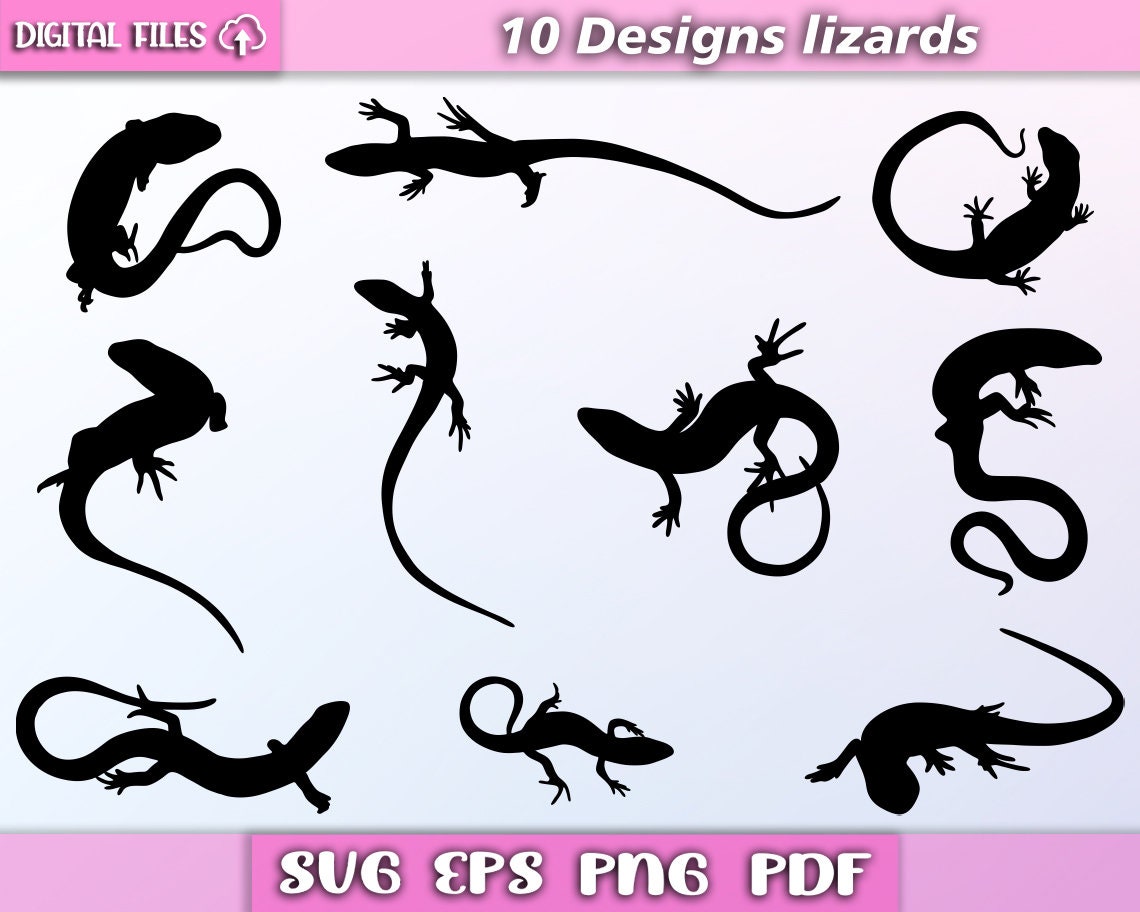 Lizards Svg/ Lizard Silhouette/ Lizard Clipart/ - Etsy