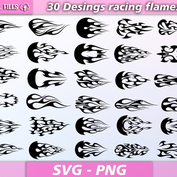 Racing Sticker Fire - Etsy