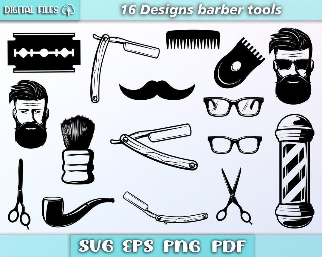 Barber Tools Svg/ Barber Clipart/ Barber Svg/ Tools Svg/ Barber Tools ...