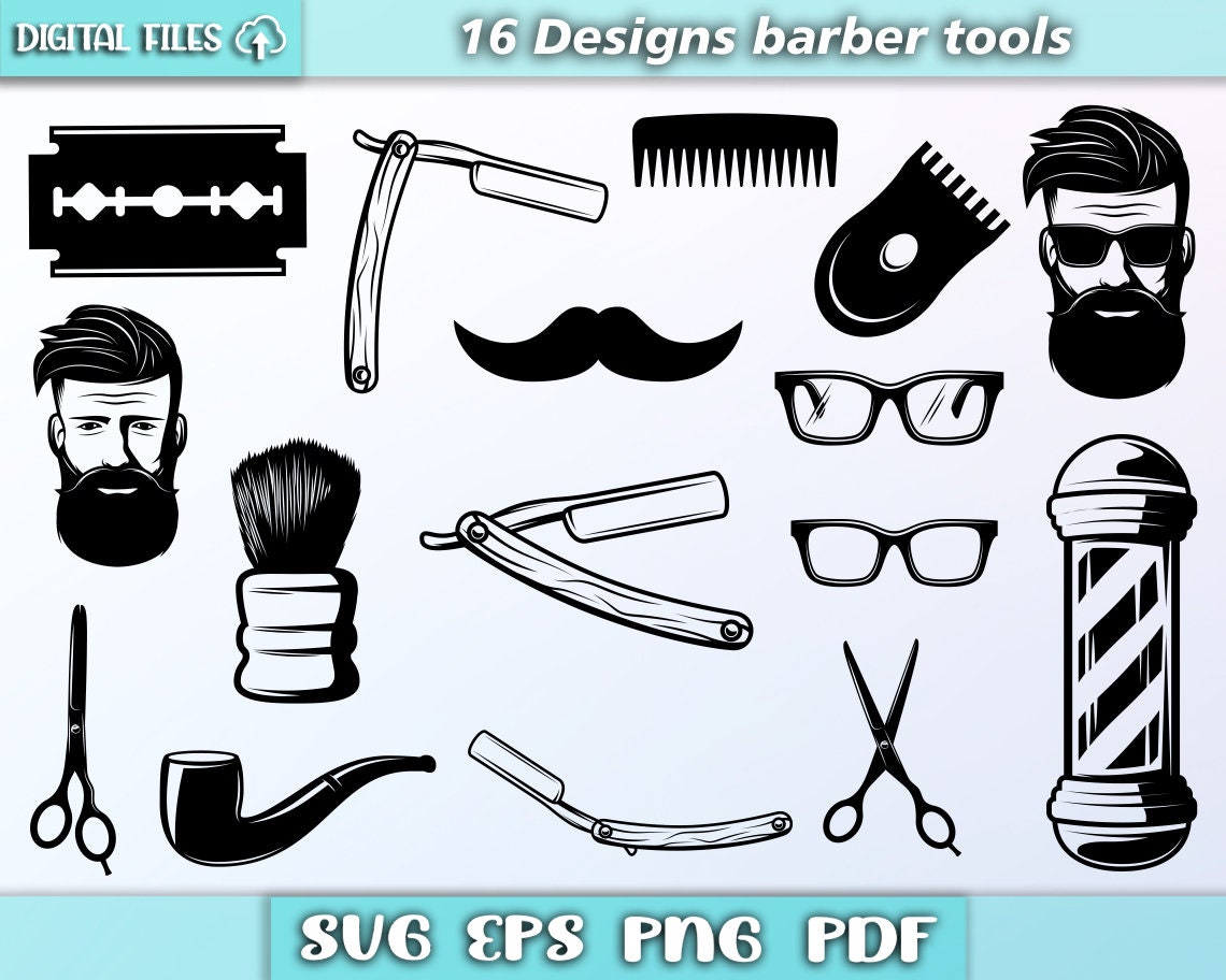 Barber Tools Svg/ Barber Clipart/ Barber Svg/ Tools Svg/ Barber Tools ...