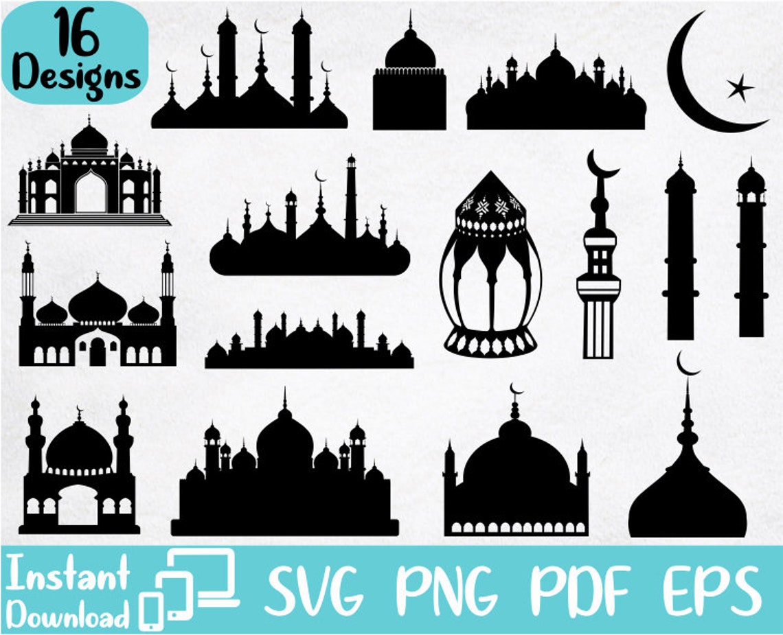Islamic Mosque SVG Islamic Svg Mosque Silhouette Vector | Etsy