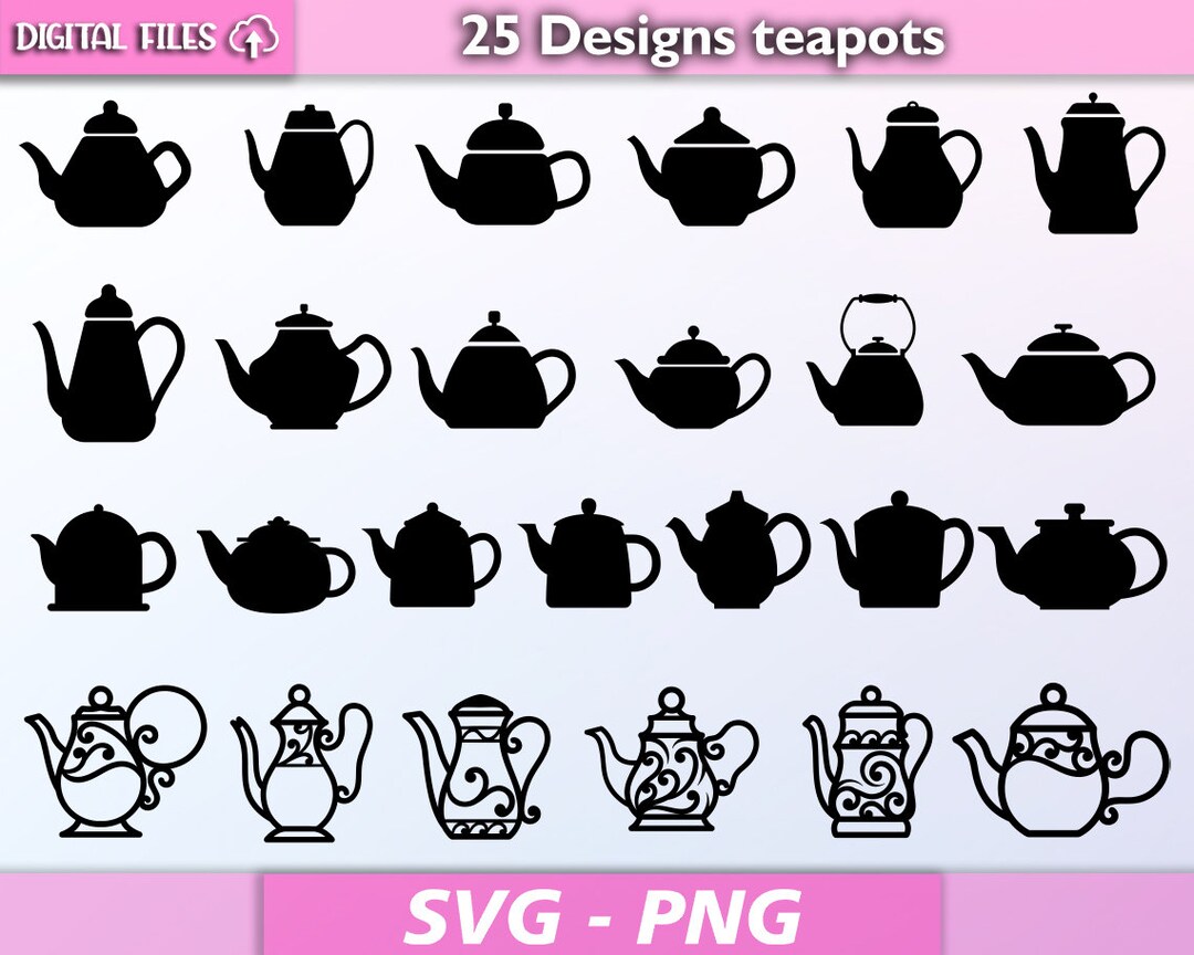 Teapots Bundle Svg/ Teapot Svg/ Teapot Vector/ Teapots Clipart/ Teapot ...
