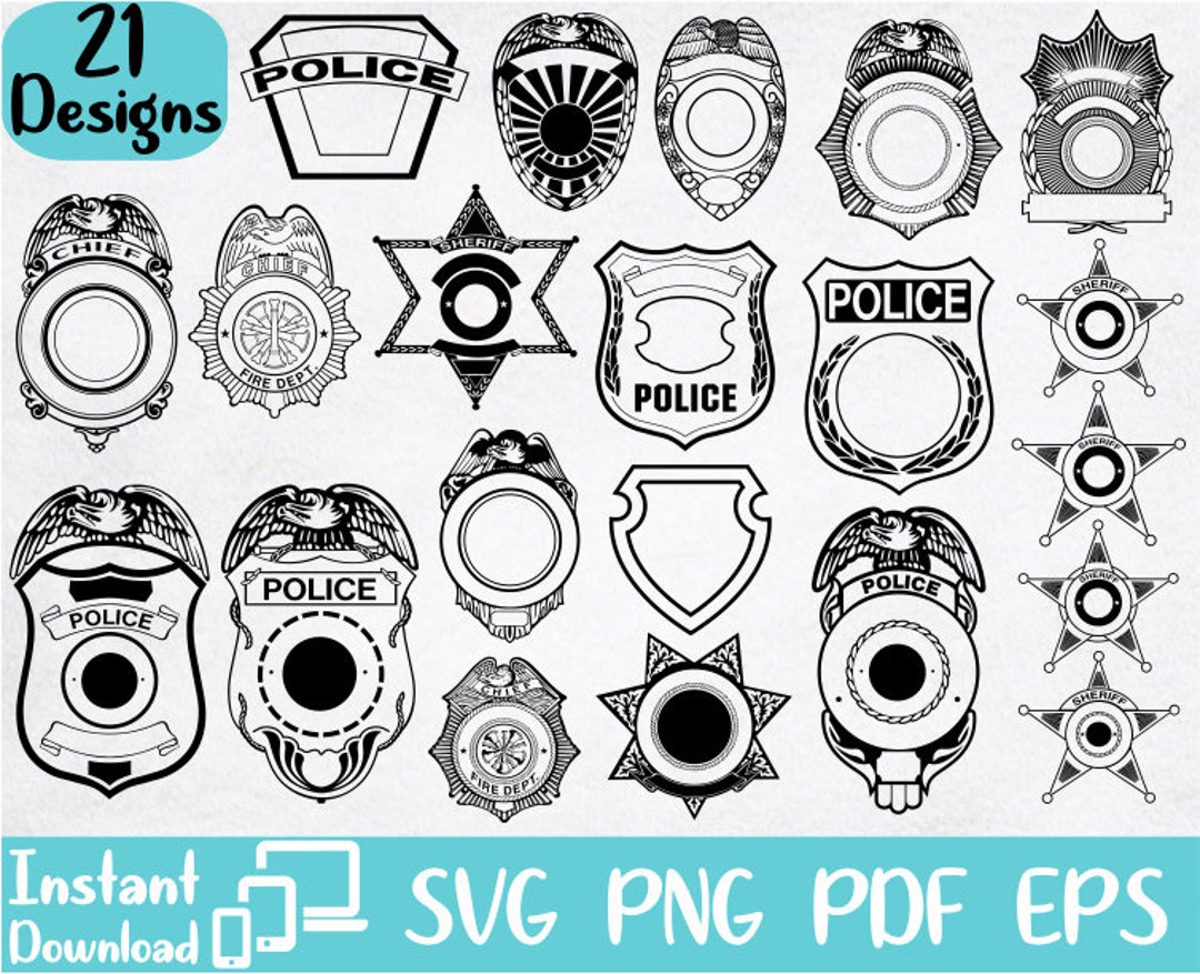 Police Badges Svg Police Shields Svg Police Departament - Etsy