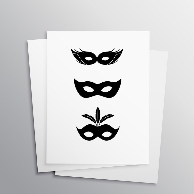 Carnival Masks Svg/ Mask Bundle Svg/ Silhouette Masks/ Vector - Etsy